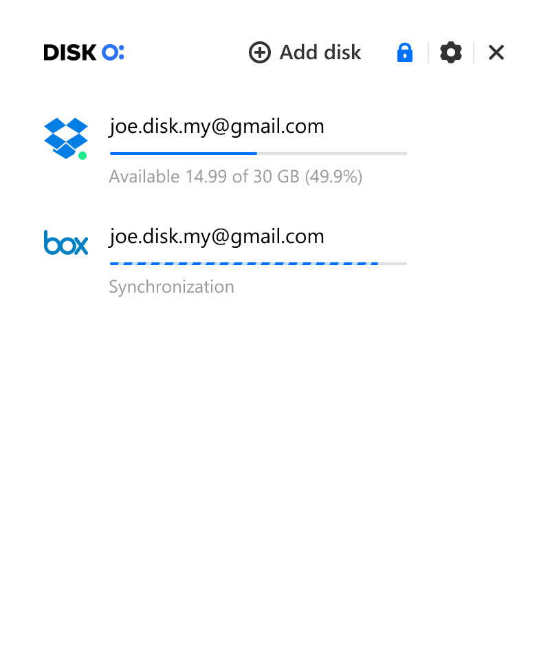 Disk-O: - a cloud storage manager